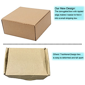 10 Pack Small Shipping Boxes 6x4x3'' Corrugated Small Cardboard Boxes for Shipping, Recyclable Packaging Boxes for Small Business, Mailer, Gift Packing, Crafts Packing, Jewelry Box Shipping, Brown