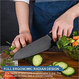 kiddi cookie Nylon Knife for Nonstick Pans, Kitchen Knife Safe for Kids, Nonstick Knife Resistant to high temperatures up to 460 degrees Fahrenheit, Black