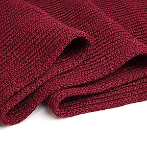 EONPOW Warm Autumn and Winter Scarf, Unisex Pure Color Winter Neck Warm Knitting Yarn Scarf