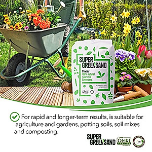 Super Greensand Powder, Soil Conditioner with 68 Minerals and Organic Trace Mineral Soil Additive Fertilizer That Will Supercharge Your Garden Soil, Plant Food, 44 Pounds.