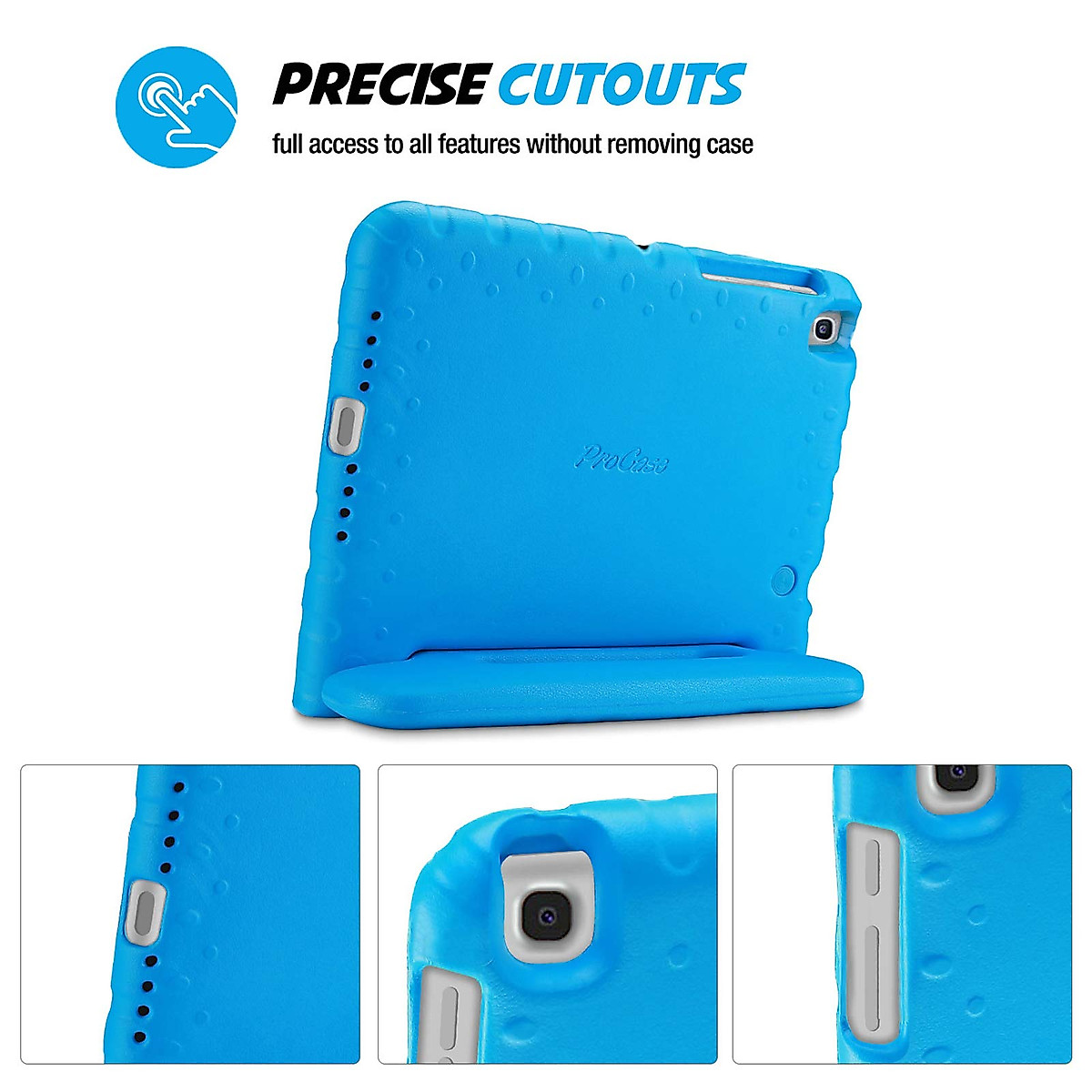 ProCase Kids Case for Galaxy Tab A7 10.4 2020 (T500 T503 T505 T507), Shock Proof Convertible Handle Stand Cover Lightweight Kids Friendly Protective Case for 10.4 inch Galaxy Tab A7 -Blue