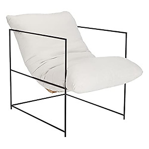 Safavieh Home Collection Portland Metal Ivory and Black Pillow Top Accent Chair