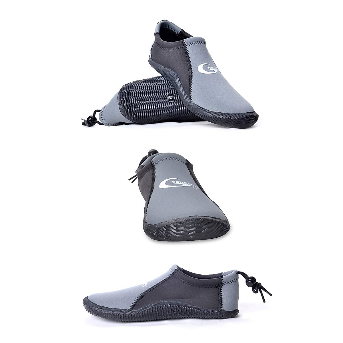 Dive Boots Neoprene Wetsuit Booties Scuba Diving Booties 3MM 5MM for Men Women, Fin Booties Quick-Dry Anti-Slip Water Sports Boots for Surfing Fishing Kayaking (3mm Grey, US Men’s 5 / US Women’s 6)
