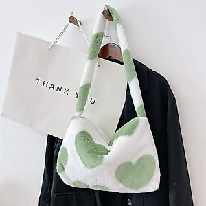 YFGBCX Plush Underarm Bag, Ladies Fluffy Shoulder Bag, Women Y2K Furry Purse Fluffy Tote Bag for Autumn and Winter