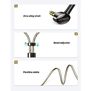 UGREEN MMCX Cable 8 Core 3.5mm to Dual MMCX Audio Cable, Silver Plated Earphone Replacement Cable HiFi Sound Audio Jack Compatible with Shure SE215 SE315 TIN Audio T2 T3, 4FT (MMCX 3.5mm)