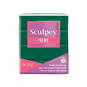 Sculpey Premo Polymer Oven-Bake Clay, Forest Green, Non Toxic, 2 oz. bar