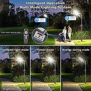IOBZSM Solar Street Light 7000K 800000LM Auto On/Off Dusk to Dawn IP67 Waterproof Motion Sensor for Security & Outdoor Lighting (8000W-1Pack)