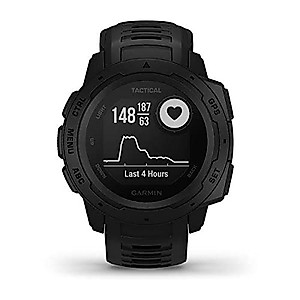 Garmin Instinct Tactical, Rugged GPS Watch, Tactical Specific Features, Constructed to U.S. Military Standard 810G for Thermal, Shock and Water Resistance, Black