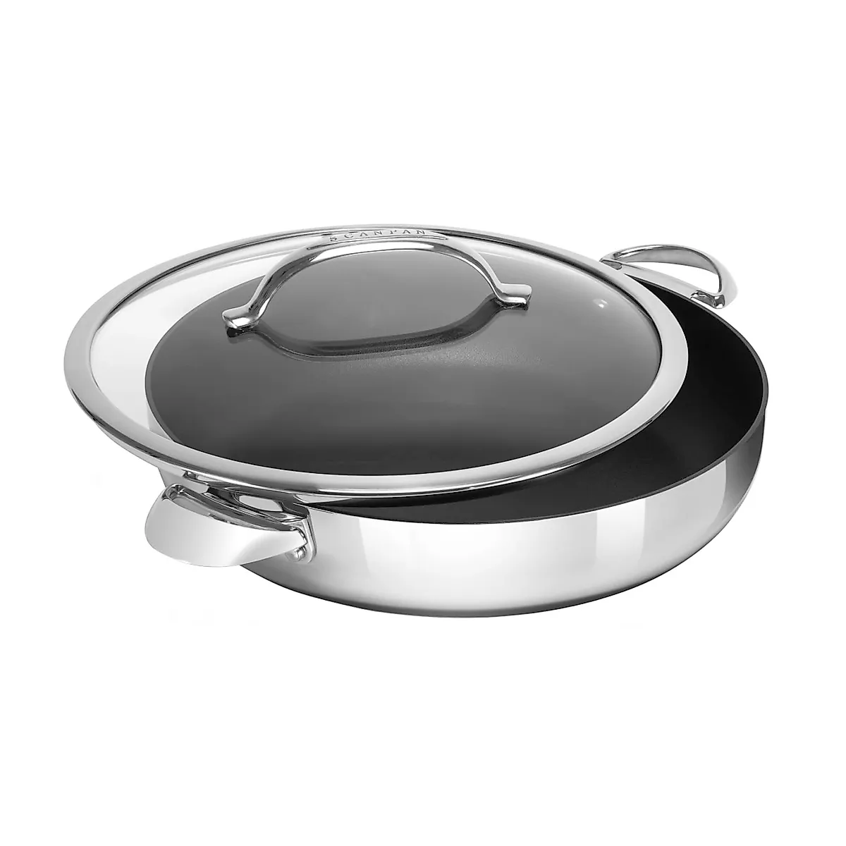 ScanPan Stainless Steel-Aluminum HaptIQ 12.5-Inch Covered Chef Pan