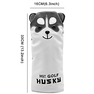 HISTAR Golf Driver Fairway Wood Hybrid Head Corver Husky Cartoon Animal Golf Cover (3Pcs)