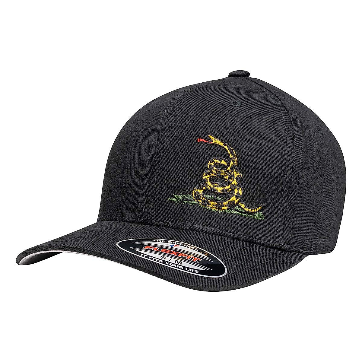 Black Patriot Venom Cap Flexfit Hat Structured Mid Profile Cap for Men - L/XL
