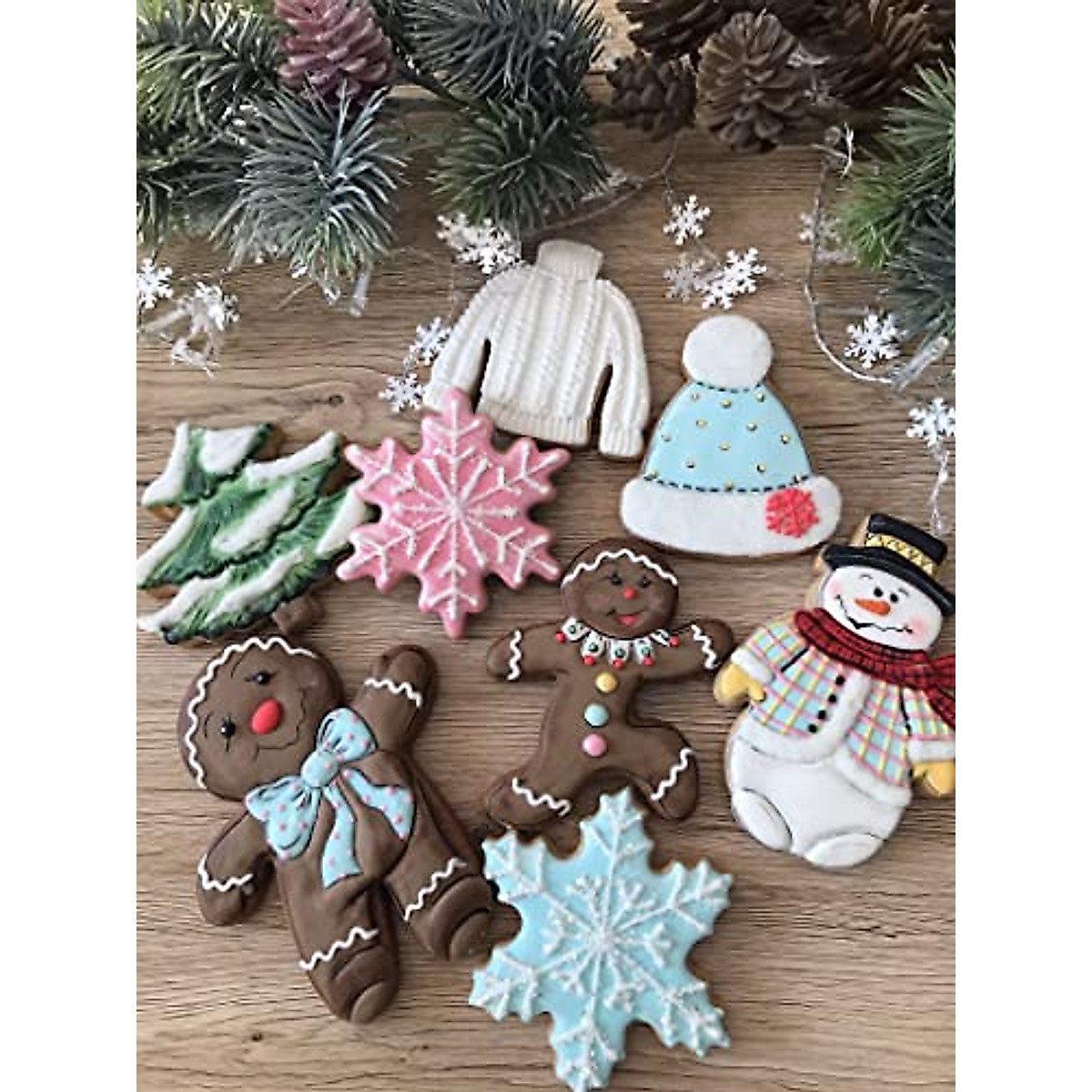 LILIAO Gingerbread Man Cookie Cutter Set Winter Christmas - 3 Piece - Gingerbread Girl, Running Gingerbread Man and Extra Large Waving Gingerbread Man Biscuit Cutters - Stainless Steel