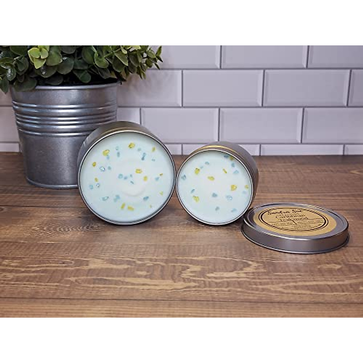 Sandra Sue Creations | Wickless Candle | All Natural | Highly Fragrant | 4oz and 8oz (White Tea & Sage, 4 oz)