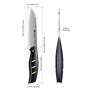 OREMAKE Sheepdog Chef's Knife - 5 Inch, Multipurpose Utility Knife for Cutting, Slicing, or Dicing