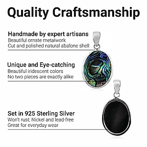Shop LC Abalone Shell 925 Sterling Silver Solitaire Pendant Jewelry Gifts for Women Birthday Gifts