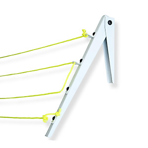 SILAK Wall Mounted Clothes Drying Rack - Foldable Laundry Drying Rack with 100 ft Rope, Space Saving Wall Clothes Dryer Rack (White, Design-2)