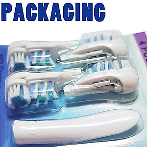 Sensitive Replacement Electric Replacement Toothbrush Heads (4 Count), Dual Clean Rotating Sets Compatible with Braun Oral B Cross Action Power