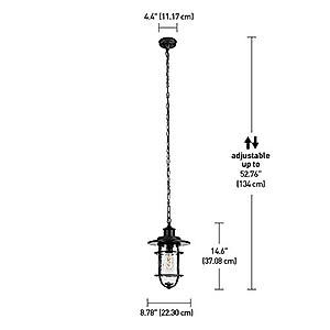 Globe Electric 44232 Turner Outdoor Pendant, Satin Black