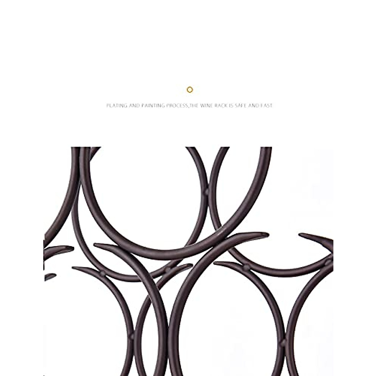 Fadak Countertop Wine Rack, Tabletop 6 Bottles Wood Wine Holder, Sturdy Handle, 3-Tier Rustic Classic Design, Simple Assembly, Wood & Metal (Bronze)