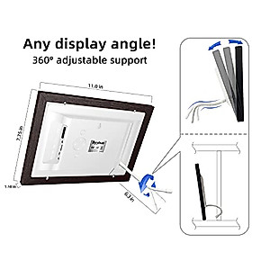 BYYBUO 10.1 inch WiFi Digital Photo Frame, 1280 * 800 IPS Touch Screen Digital Picture Frame,16G-Walnut,Share Photos or Videos via Frameo APP, Gift for Friends and Family