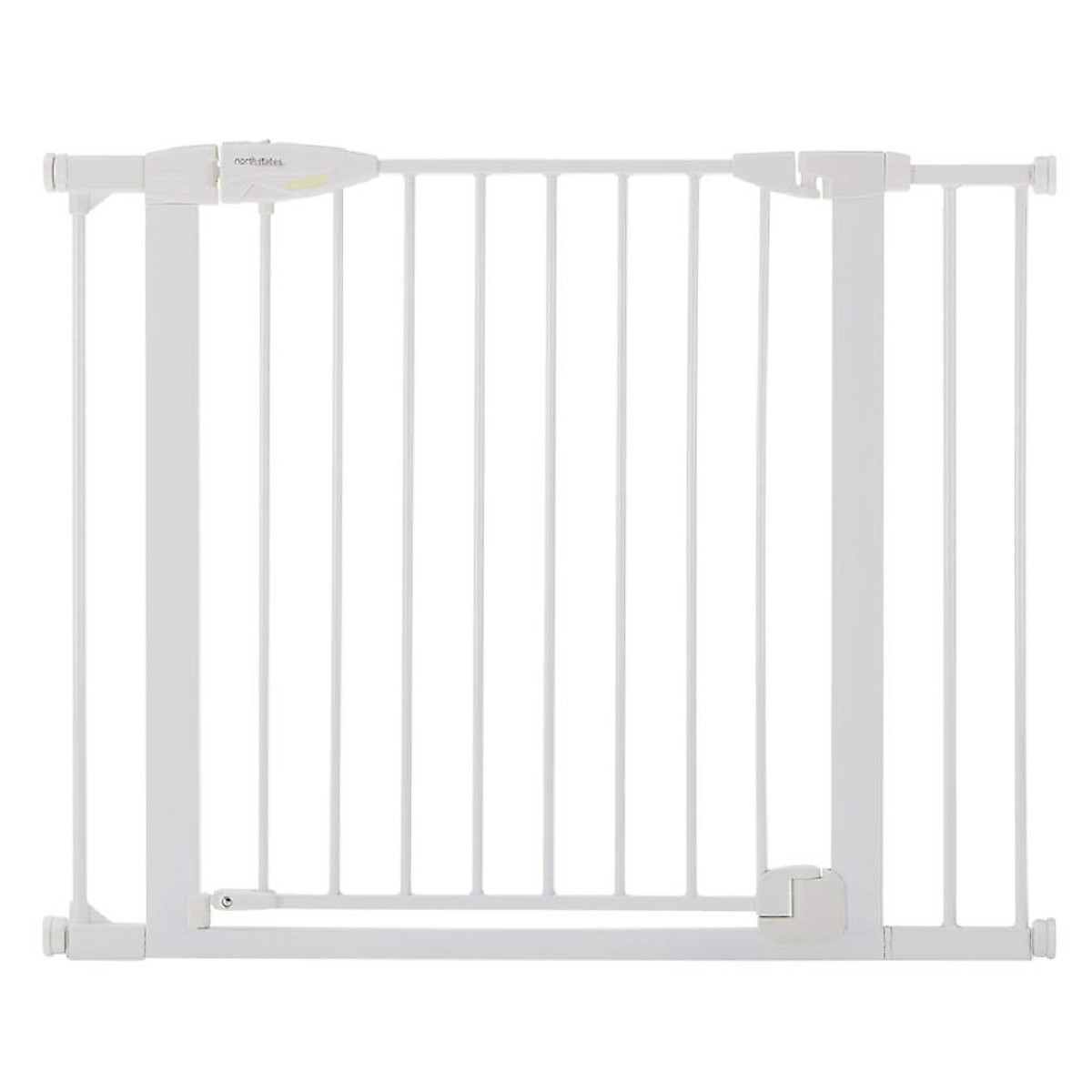 North States 5024129 30 x 29.75-40.5 in. Toddleroo White Metal Auto-Close Gate
