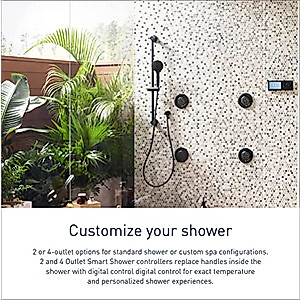 Moen Matte Black Smart Shower 4-Outlet Digital Shower Controller for Thermostatic Shower Valve, TS3304BL