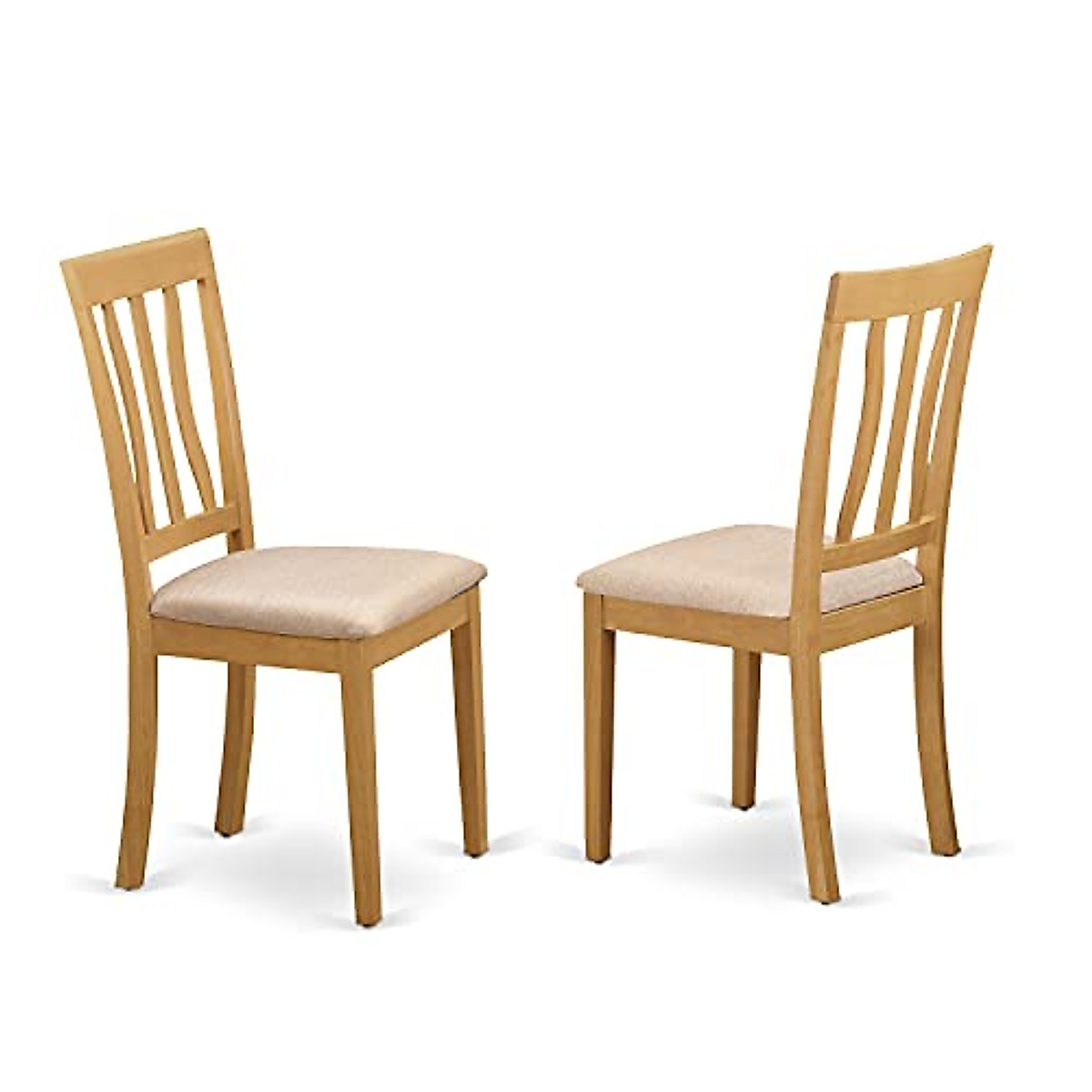 5 Piece Kitchen Table Set for 4 Includes an Oval Dining Table with Butterfly Leaf and 4 Linen Fabric Dining Room Chairs