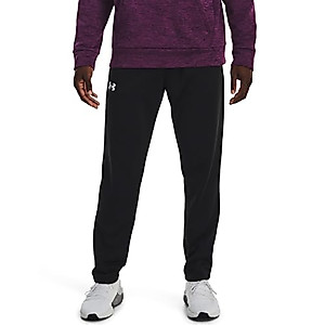 Under Armour Men's Armour Fleece Pants, (001) Black / / White, Large