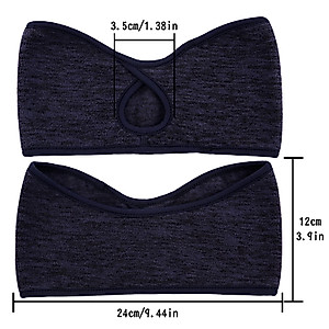 SAVITA 1 Piece Elastic Ear Warmer Headband with Ponytail Hole Thermal Sports Headband Anti-Humidity for Jogging, Yoga, Hiking – Royal Blue