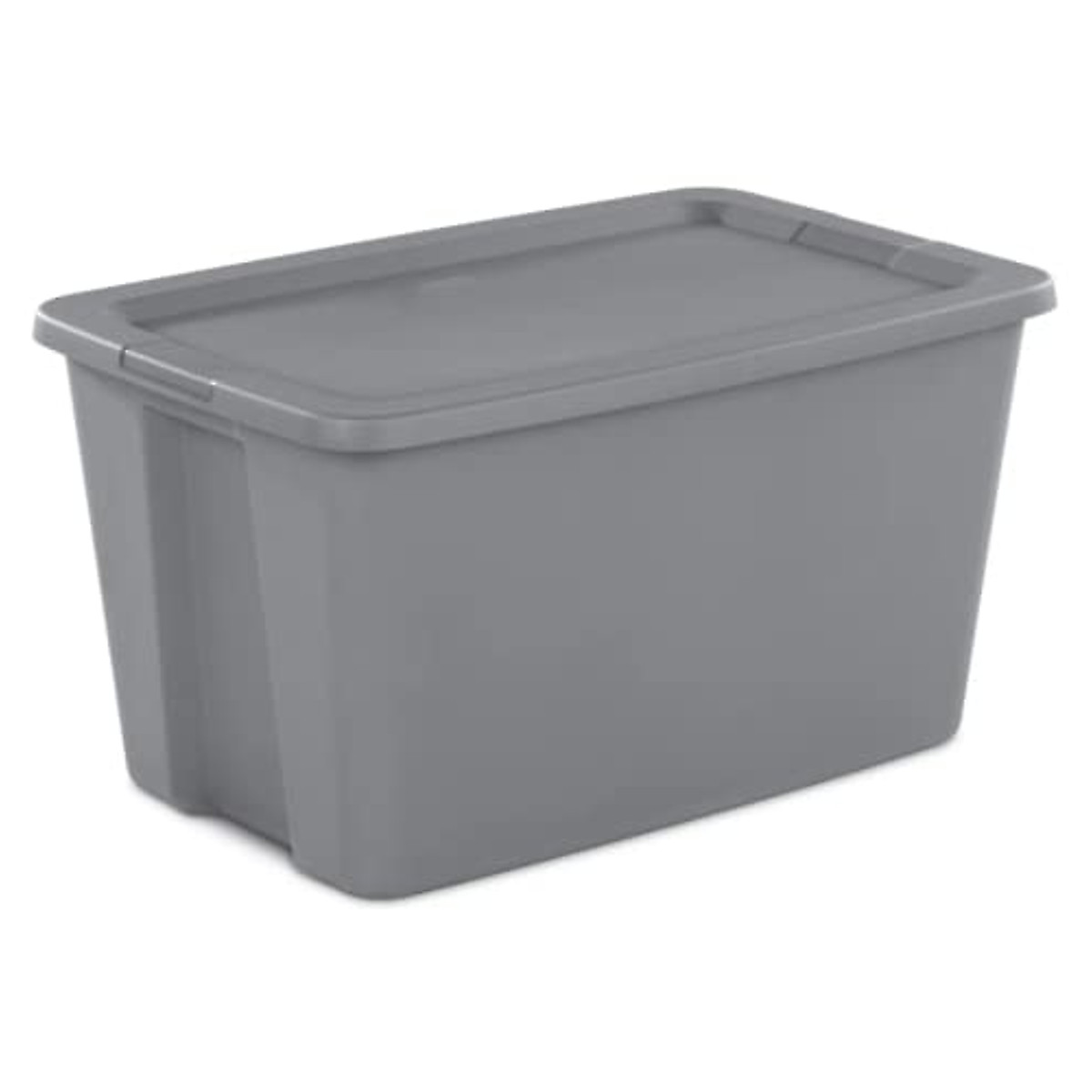 Set of 6 - 30 Gallon Plastic Modular Storage Bin Tote Stackable and Nestable Organizing Container with Durable Lid and Secure Latching Buckles, Titanium