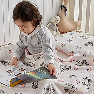 DaysU Minky Baby Blanket and Baby Pillow Set with Pink Elephant Pattern and Soothing Raised Dots for Newborn Baby Girls in Baby Crib Nursery Toddler Bed Cot