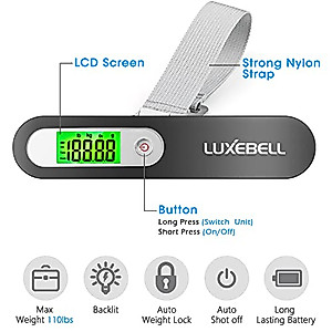 Digital Luggage Scale Gift for Traveler Suitcase Handheld Weight Scale 110lbs (Grey)