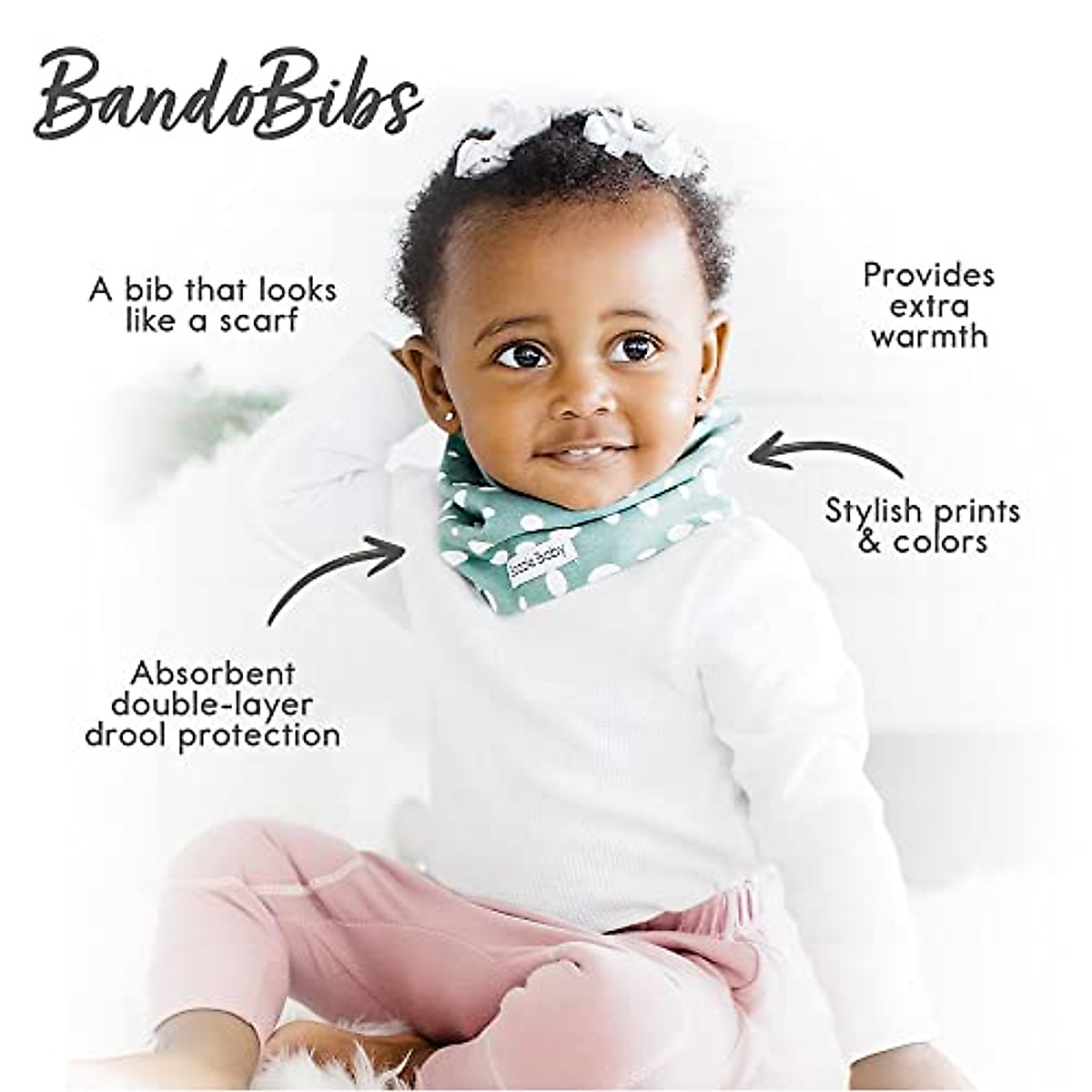 Bazzle Baby Drool Bibs for Baby Girl and Boy, Adjustable, Nickel-Free Snap Closure, Baby Bandana Drool Bib, Versatile Infinity Scarf, 100% Double-Layer Cotton, Toddler Bandana Bib, for 3-36 Months