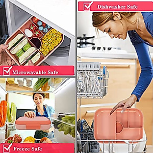 Lunch Box Kids，Bento Box Adult Lunch Box Kid, Ponydash Lunch Containers for Kids with Ice Pack / 5 Compartments / Insulated Soft-Sided Lunchbag- Keeping Cool for 4-5 Hours, for Kids / Adult / Men