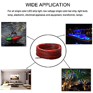 HONG 111 Marine Boat Lights Extension Cable Wire Cord, 165FT/50M 22AWG 2 Pin Wires Cord for Lights Led Strips Single Colour Marine Kayak Boat Navigation Courtesy Trailer