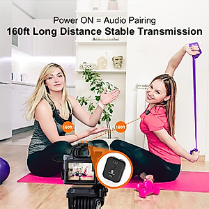 ZOWEETEK Wireless Lavalier Microphone Dual Channel,Suitable for iPhone,Android Phone,Ipad,DSLR,GoPro,Camera,Laptop.