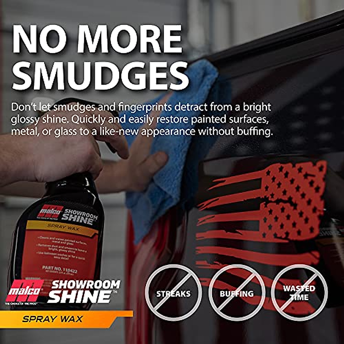 Malco Showroom Shine Spray Car Wax – Best Car Wax Spray for Professional Finish/Easy to Use Instant Detailer Spray/Cleans and Waxes Painted Surfaces, Metal and Glass / 22oz. (110422)