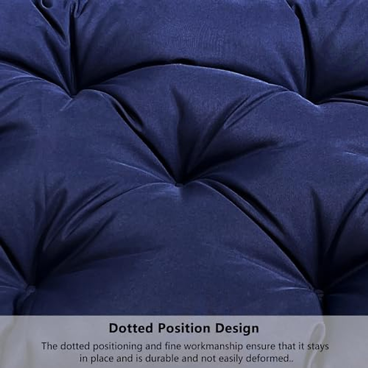 Gollense Outdoor Swing Cushions for Outdoor Furniture Waterproof 2-3 Seater Bench Cushion Replacement 4" Thick with Backrest & Ties for Patio Backyard Garden, 47 x 40 Inch, Navy