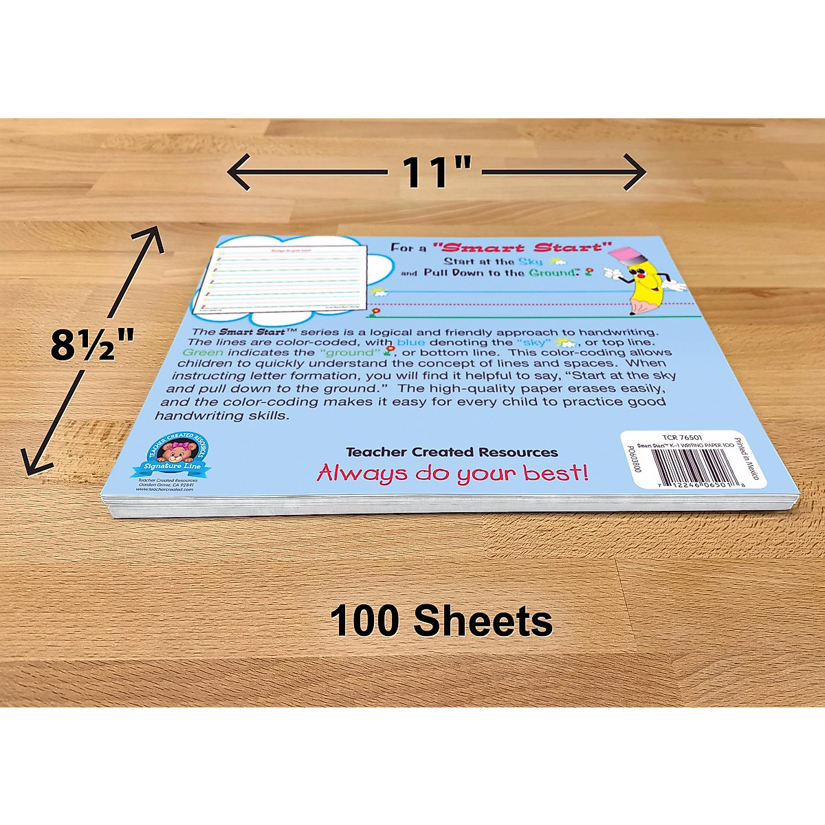 Teacher Created Resources 76501 Smart Start K-1 Writing Paper: 100 sheets, White