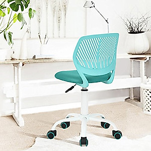 Turquoise Office Task Adjustable Desk Chair Mid Back Home Children Study Chair