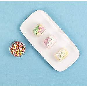 HIC Kitchen Sushi Plate Set, Fine White Porcelain, Set of 3