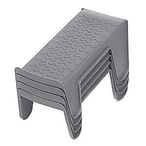 Home Basics 4 Piece Shoe Stacker, Gray