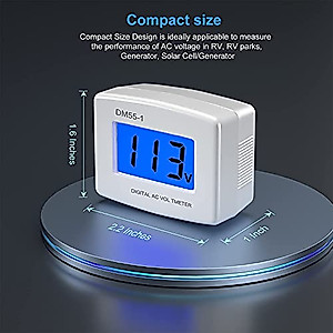Plug in Voltage Meter, Eversame AC 80-300V LCD Digital RV Voltage Meter, AC 110 220V Voltage Panel Power Volt Test Monitor Gauge Meter for Household Plug into Outlet to Measure Voltage (3 Pack)