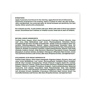 Tree of Life Beauty Facial Skin Care Set, Brightening, Firming, Hydrating, Dry Face, Dermatologist Tested - Retinol Serum and Hydrating Hyaluronic Acid - Skin Care Kit, 2 count of 1 Fl Oz