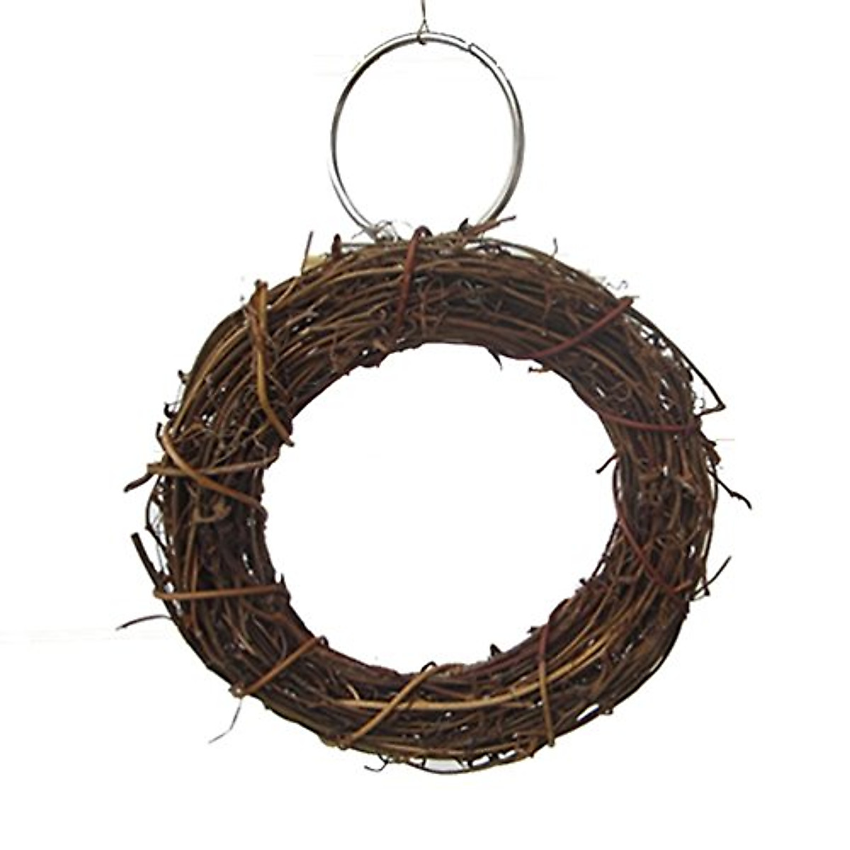 Natural Rattan Hoop Chew Toy for Parakeet Budgie Cockatiel Conure Macaw Lovebird Hanging Cage (L)