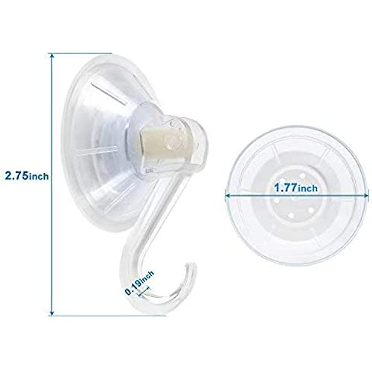1st Choice Clear Plastic Suction Cup Hook, oobest 6 Pack Ultra Heavy Duty Hooks Strong Power Lock Hooks Vacuum Traceless Hooks Smooth Waterproof Oil-Proof Wall Shower Kitchen Window Bathroom Holder