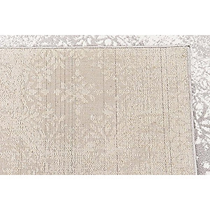 Unique Loom Sofia Collection Area Rug - Grand (8' x 10', Light Gray/ Ivory)