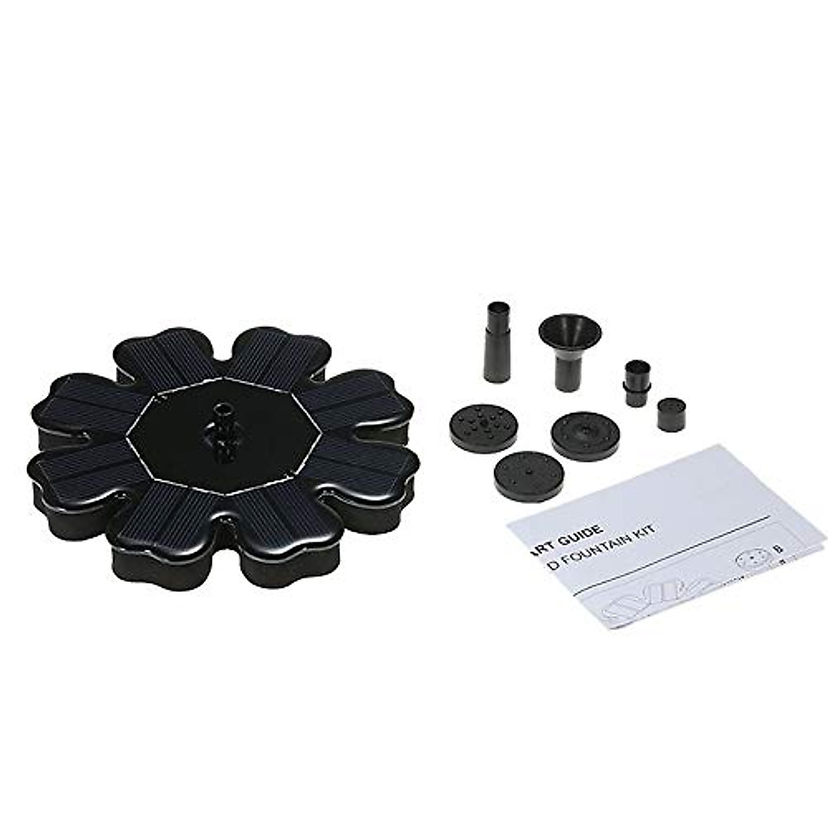 XUNMAIFBT Solar Fountain Pump,4 Nozzles Water Pump Kit Bird Bath Fountain Pump Outdoor Watering Submersible Pump for Pond, Fish Tank, Aquarium, Pool, Garden,