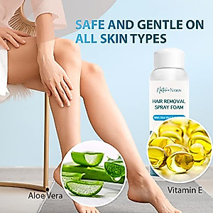 NATURE NATION Hair Removal Spray Foam - 7.17 oz (212ml) - Cream - Bigger Size & Newest Formula with Aloe Vera Blue 7.17 Fl Oz (Pack of 1)