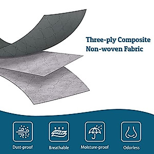 MecTo 3 Pack Clothes Storage Bag Large Capacity Under Bed Storage Organizer with Reinforced Handle Foldable Thick Fabric Storage Containers for Comforters, Blankets, Bedding (90L, Grey)